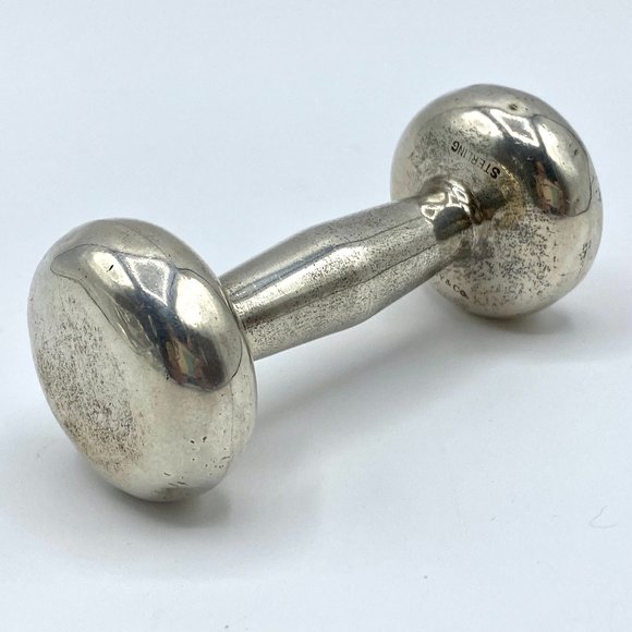 Tiffany & Co. | Toys | Tiffany Co Sterling Silver Baby Rattle Barbell ...